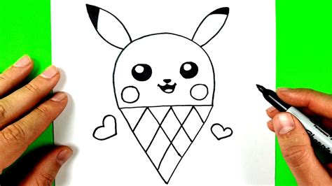 Pikachu Çizimi Dondurma Çizimi Kolay Resim Çizim Sevimli Resim