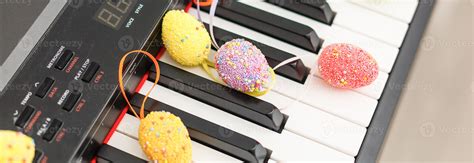 Colorful Easter Eggs Background With Easter Eggs With Retro Filter