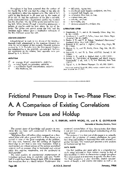 Pdf Frictional Pressure Drop In Two Phase Flow A A Comparison Of Existing Correlations For