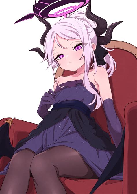 Mekato Hina Blue Archive Blue Archive Absurdres Highres 1girl Bare Shoulders Demon Girl