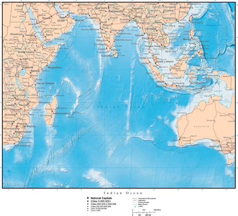 Indian Ocean Map With Cities