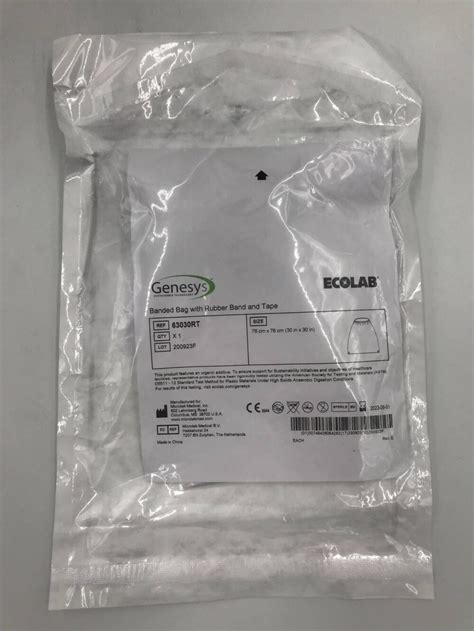 Microtek 63030rt Ecolab Genesys Banded Bag W Rubber Band And Tape 76cm X 76cm X Gb Tech Usa
