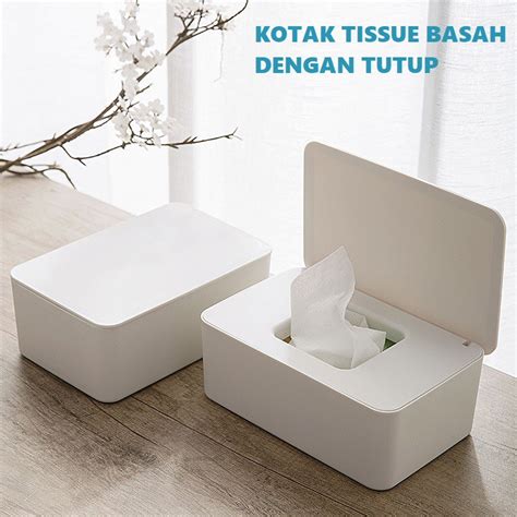 Kotak Tissue Basah Dengan Penutup Tutup Cover Wet Tissue Box Shopee