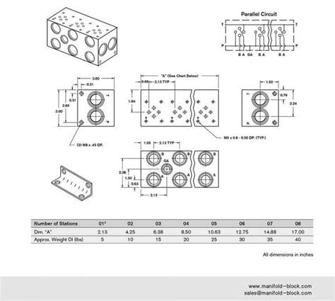 Hydraulic Valve Manifold D03 Parallel Circuit Normal Flow Ibm6pn Series