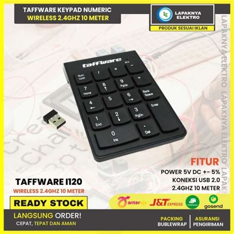 promo keyboard angka keypad numeric wireless 2 4ghz 10 meter taffware