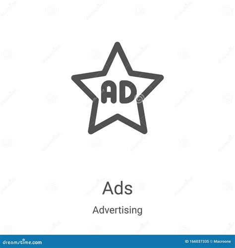 Ads Icon Vector From Advertising Collection Thin Line Ads Outline Icon Vector Illustration