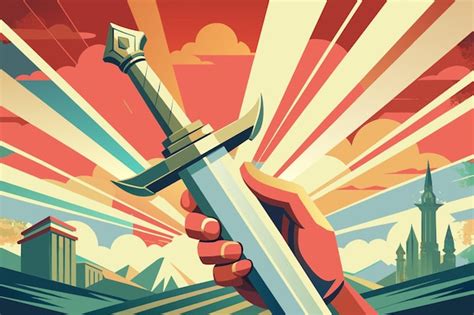 Premium Vector Impale Through Hand Sword Vector Illustration Flat
