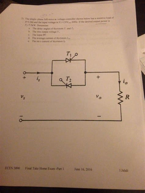 Solved The Single Phase Full Wave Ac Voltage Controller Chegg