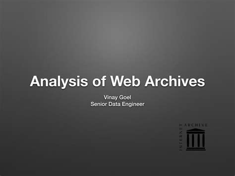 Analyzing Web Archives Ppt