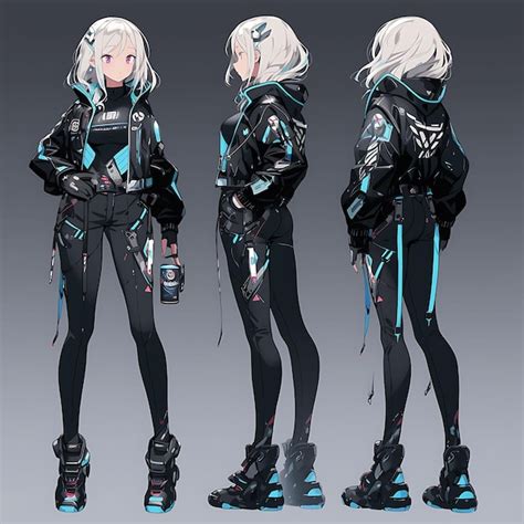 Premium Ai Image Concept Of Female 14 16 Years Old Futuristic High Tech Uniform Sleek Ju