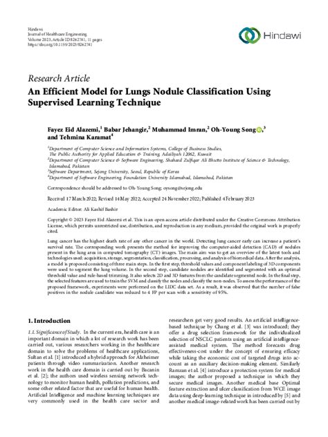 Pdf An Efficient Model For Lungs Nodule Classification Using