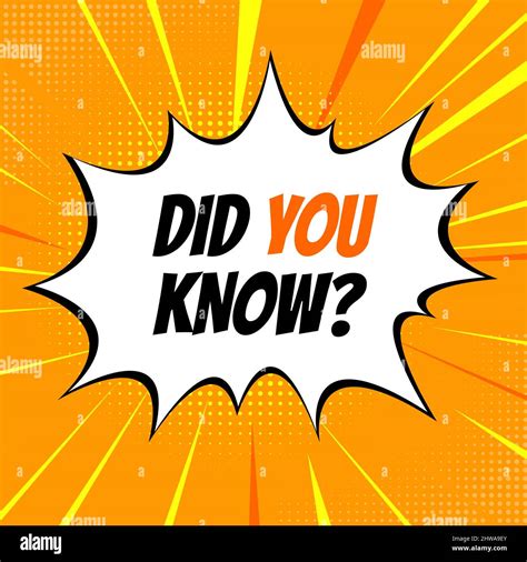 Did You Know Interesting Fact Background Interesting Fact Pop Art Background Illustration