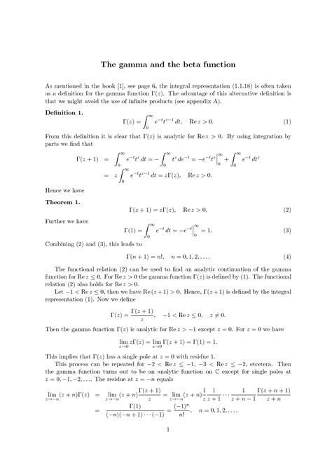 SOLUTION The Gamma And Beta Function Studypool