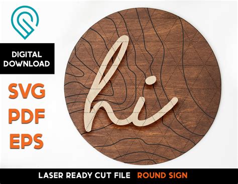 Geode Pattern Round Sign Laser Cut Svg File Glowforge Etsy