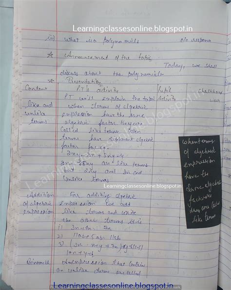 Math Lesson Plan On Polynomials For New Teachers Artofit