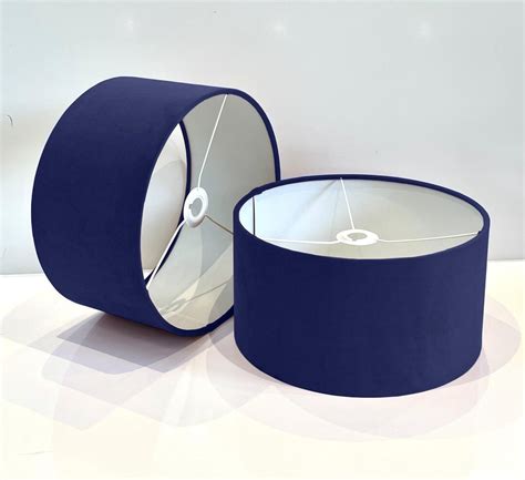 New Handmade Royal Blue Velvet Drum Lamp Shade Suitable For Tables And