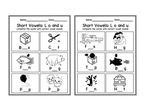 Short Vowels I O And U Worksheets By Tiny Thinkers Co Tpt