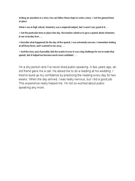Writing An Anecdote Or A Story You Can Follow These Steps To Write A