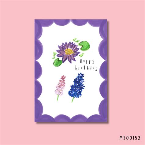 Birthday Flowers July Greetings Card Murphys Print Store