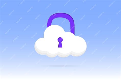 Premium Vector White Cloud And Locked Padlock Concept Of Cloud Data
