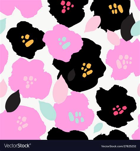 Abstract Floral Seamless Pattern With Flowers Vector Image