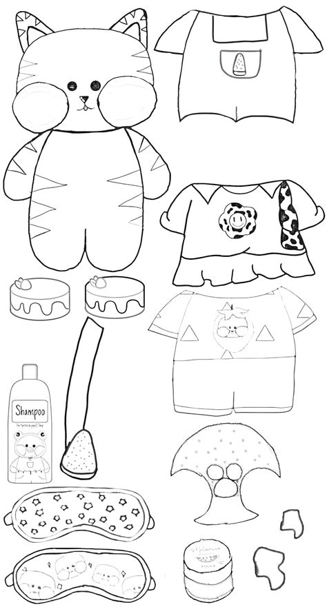 Раскраски Котики с одеждой распечатать бесплатно Happybrushes