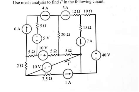 solved use mesh analysis to find i in the following