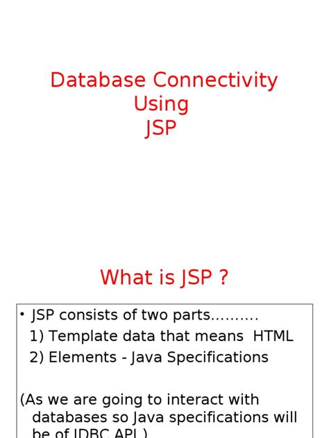 Jsp Ppt Pdf Data Management Databases