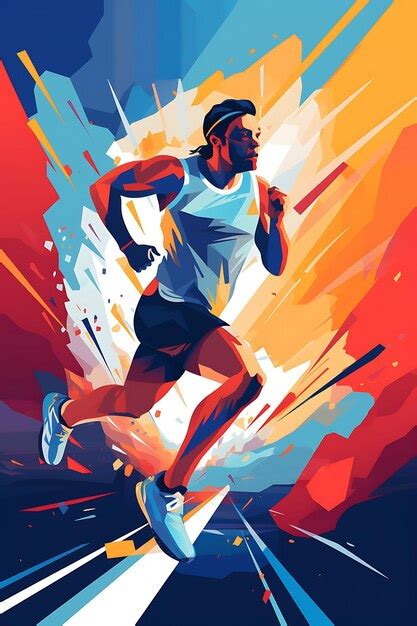 Premium Ai Image Poster Design Of Sprint Race Speed And Agility Vibrant Color Scheme With Cont