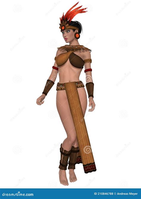 Girl With Maya Costume Stock Illustration Illustration Of Inca