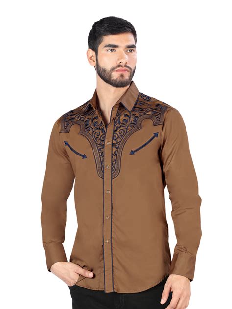 Camisa Vaquera Bordada Manga Larga Western Shirt Camisa Vaquera Hombre Camisas De Mezclilla