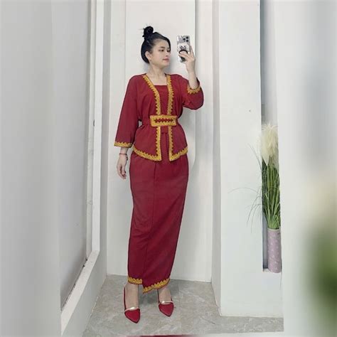 Set Kebaya Lengan Panjang Borneo New Modern Shopee Malaysia