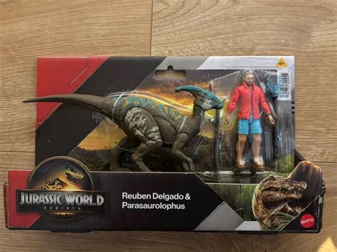 Jurassic World Rebirth Reuben Delgado And Parasaurolophus Action Figure