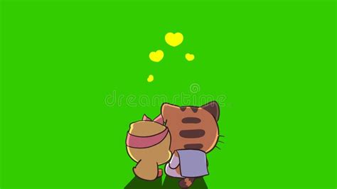 Cute Animated Duck Leaning On Lover S Shoulder Green Screen Stock Footage Video Of Cute