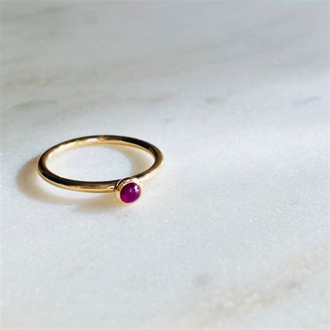 Ruby Cabachon Stacker Ring In Yellow Gold Sargisons Jewellers