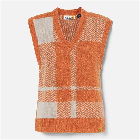 Chaleco En Mezcla De Lana Para Mujer En Naranja