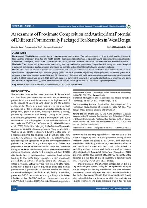 Pdf Assessment Of Proximate Composition And Antioxidant Potential Of Different Commercially