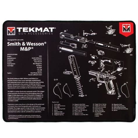 Tekmat Smith And Wesson Mandp Ultra Premium Gun Cleaning Mat 20 W X 15