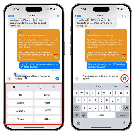 How To Format Text In Messages App On Iphone Ipad And Mac