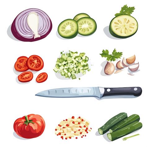 Freshly Chopped Vegetables On Cutting Board With Knife Premium Ai