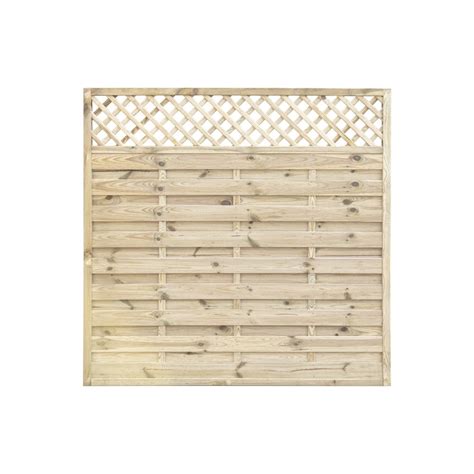 Horizontal Lattice Top Fence Panel With Diamond Trellis