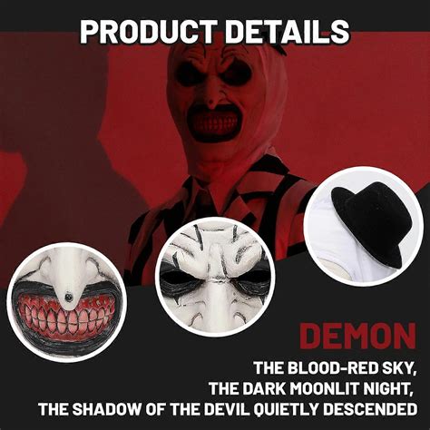 Terrifier Mask Full Head Clown Mask For Adults Cosplay Halloween Prop