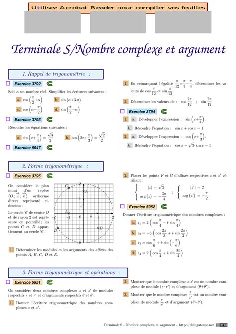 Nombre Complexe Et Argument