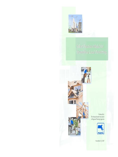 Fillable Online A Best Practices Model For Streamlined Local Permitting