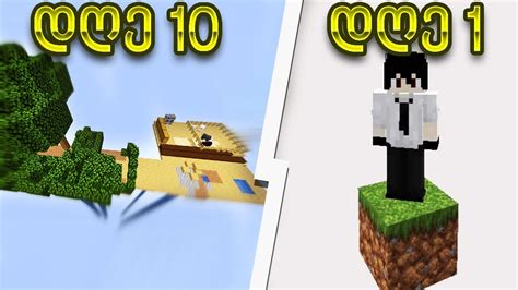 ცაში ერთ ბლოკზე One Block Minecraft ქარტულად Nikmax Youtube