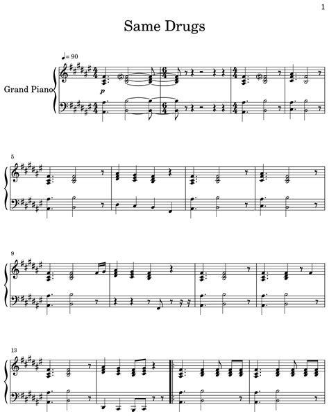 Same Drugs Sheet Music For Piano