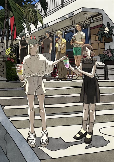 Power Denji Higashiyama Kobeni Hayakawa Aki Himeno And 1 More Chainsaw Man Drawn By