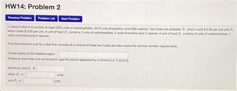 Solved Hw14 Problem 2 Previous Problem Probiern Ust Next