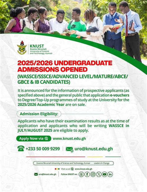Knust Admission 20252026 Online Application Process Requirements And
