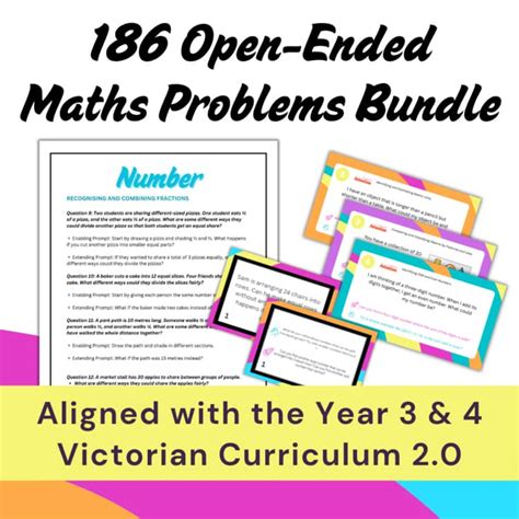 Year 3 And 4 Open Ended Maths Bundle 186 Problems Editable Slides Task Cards